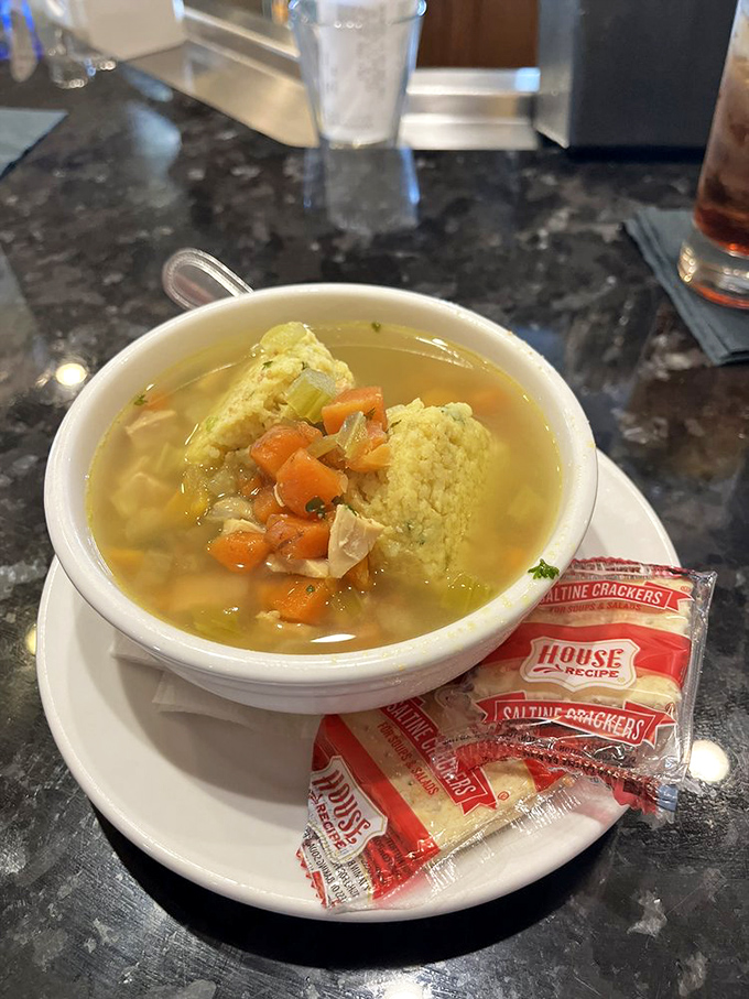 This matzo ball soup isn't just food&mdash;it's edible therapy, with a golden broth that whispers "everything's going to be okay" with each spoonful. 