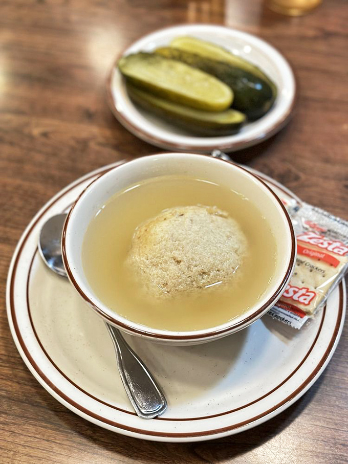 The matzo ball soup at Canter's&mdash;where penicillin meets poetry. That golden orb floating in clear broth has cured more ailments than modern medicine.