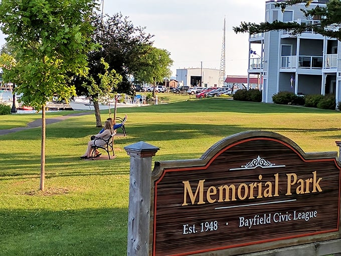 Memorial Park offers a peaceful respite with Lake Superior views. The perfect spot to contemplate life's big questions&mdash;or just enjoy an ice cream cone.