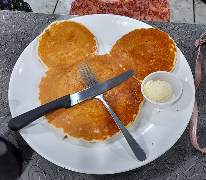 These pancakes aren't just breakfast, they're edible geometry &ndash; a perfect circle formation that makes your inner child and hungry adult equally happy.