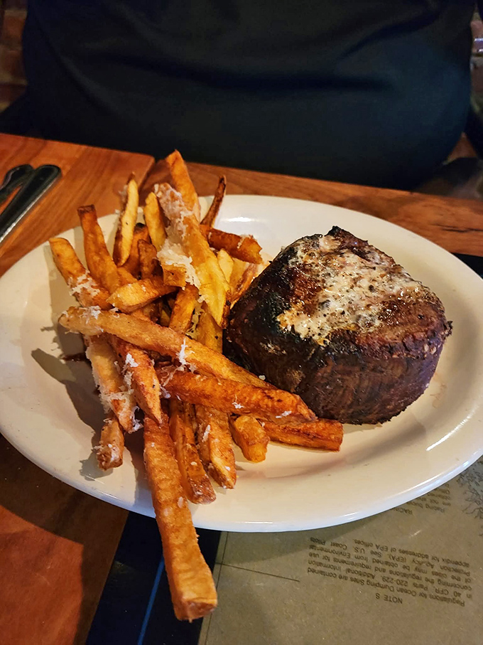 This filet mignon with parmesan truffle fries isn't just dinner&mdash;it's therapy. Sometimes happiness really is as simple as a perfectly cooked steak.