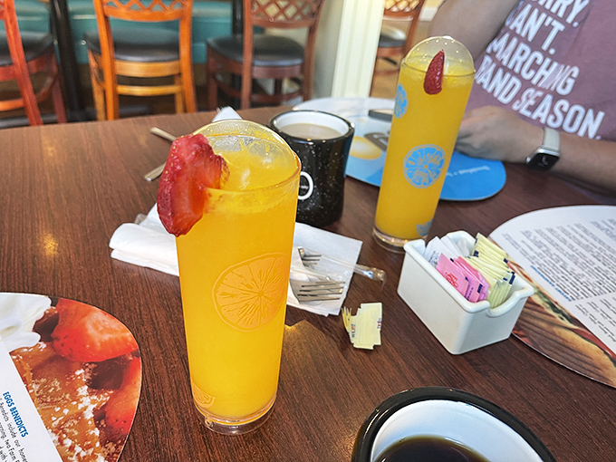 Mimosas that sparkle like sunshine in a glass, because sometimes Tuesday morning needs a little celebration.
