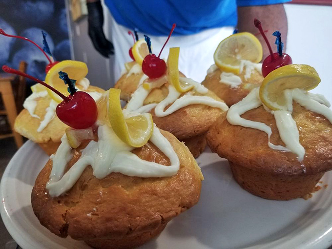 These lemon-topped muffins aren't just baked goods &ndash; they're edible sunshine with a cherry on top. Morning glory in portable form.