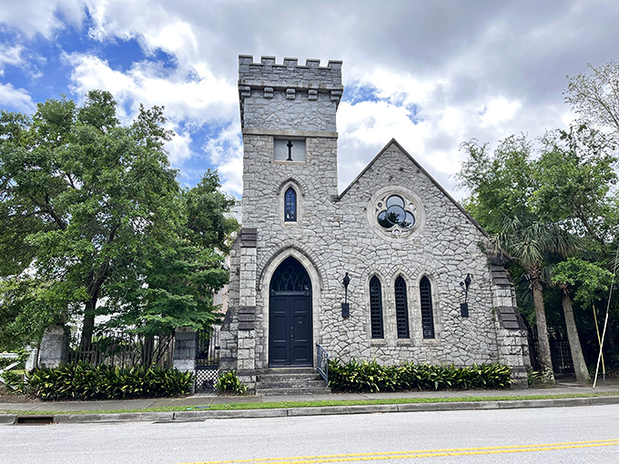 Holy Gothic splendor! This stone church stands as a testament to island faith and architectural ambition, its tower reaching skyward like a spiritual lighthouse.