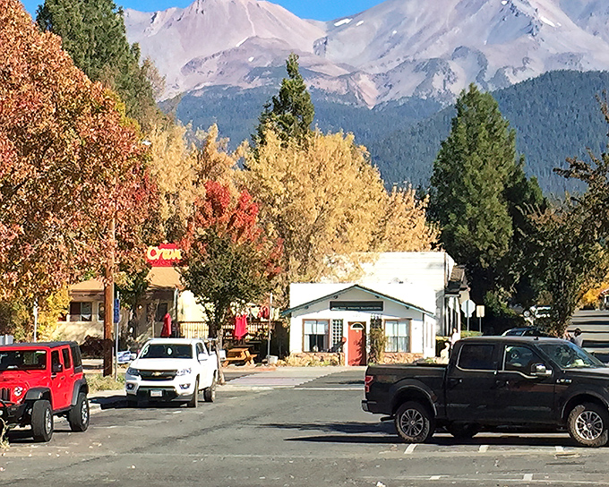 Fall in Mount Shasta paints the town in colors that would make a New England autumn jealous. That mountain backdrop? Just showing off.