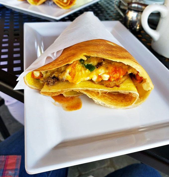 Savory meets spectacular in this golden-brown masterpiece. The perfect marriage of delicate crepe and hearty filling that's worth getting out of bed for.