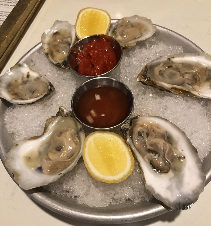 These oysters, arranged in a perfect circle with dipping sauces standing sentry, are the pearls of Penn's Landing's culinary crown.