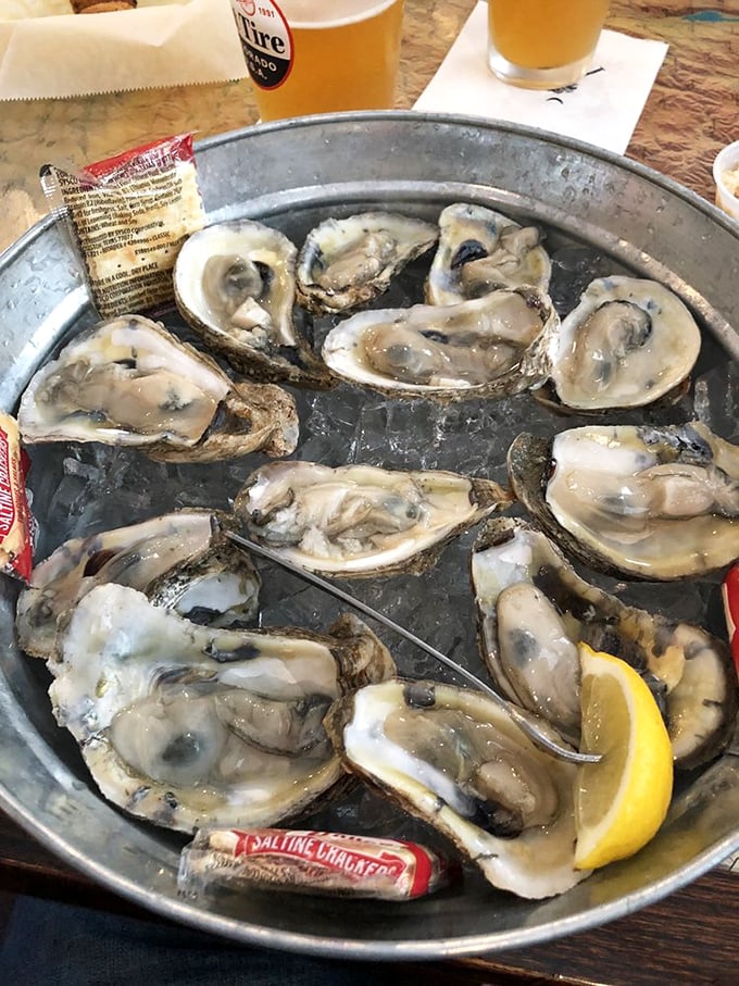 Oysters Rockefeller strutting their stuff like they're ready for their close-up on the Food Network.