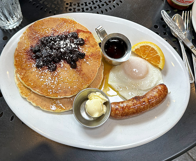 These pancakes don't just stack up against the competition &ndash; they tower over it, with berries that pop like tiny flavor bombs.