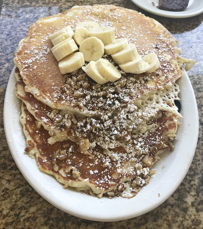 Breakfast nirvana: fluffy scrambled eggs, crispy hash browns, and bacon that's achieved that perfect balance between chewy and crisp. The breakfast trifecta!