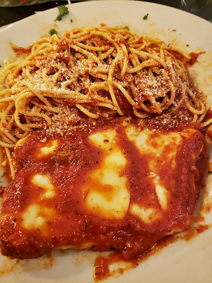 Chicken parmigiana that would make any Italian grandmother nod in approval. That melted cheese pull should have its own Instagram account.