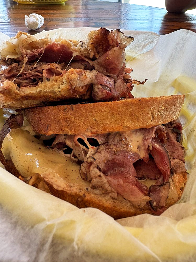 This pastrami sandwich isn't just lunch; it's a commitment, a relationship, possibly the reason napkins were invented.