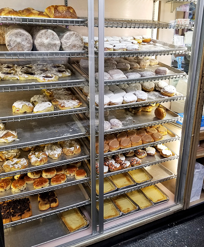 These pastry shelves look like what would happen if Willy Wonka went to baking school.