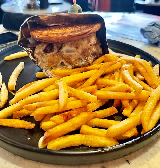 The patty melt: where beef, cheese, and bread achieve a harmony so perfect, it makes the Three Tenors sound like amateurs at karaoke night.