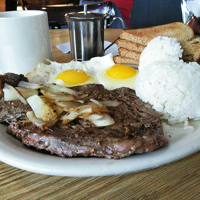 Steak and eggs: the breakfast of champions, the lunch of legends, and the reason elastic-waist pants were invented.