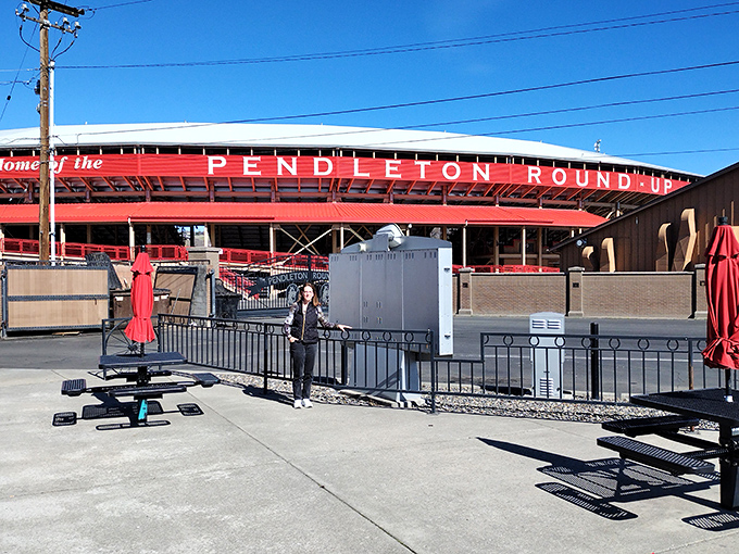 The legendary Pendleton Round-Up arena awaits its next rodeo showdown. Even empty, you can almost hear the echoes of "Let 'er Buck!"