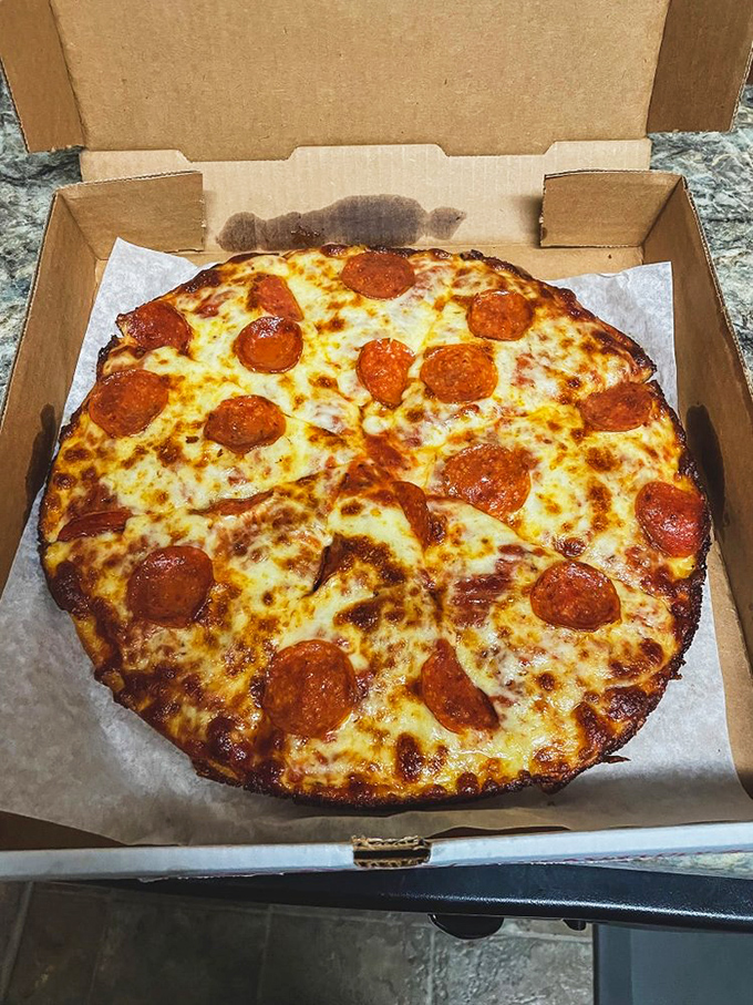 Pepperoni pizza perfection in its purest form&mdash;crispy-edged circles of spicy goodness nestled on a sea of molten cheese that stretches with each heavenly bite.