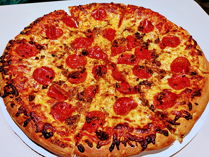 Pepperoni pizza perfection isn't complicated &ndash; it's about getting the basics absolutely right. Those crispy-edged pepperoni cups collect little pools of flavor magic.