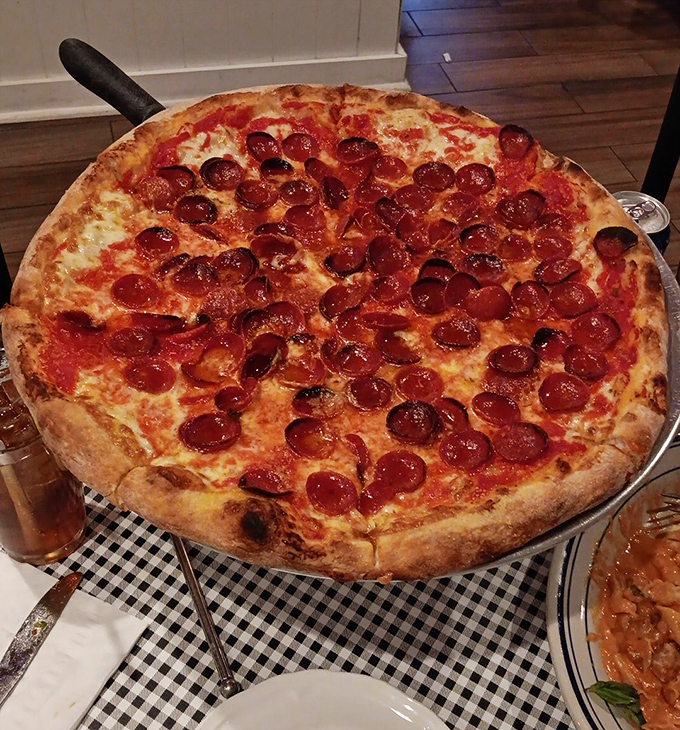 This pepperoni pizza doesn't need a filter&mdash;just your immediate attention. The perfect ratio of cheese to sauce to those gloriously curled pepperoni cups.