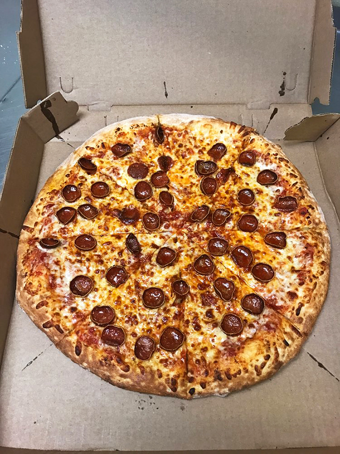 Pepperoni perfection! Those little cups of crispy, slightly charred pepperoni create magical pools of flavor that pizza dreams are made of.