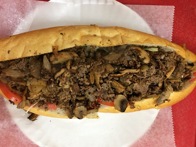 Philly's famous sandwich gets the Little Anthony's treatment. This cheesesteak is packed with enough meat and mushrooms to make Rocky proud.