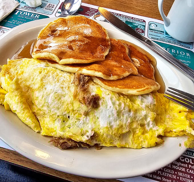 Breakfast alchemy at its finest&mdash;an omelet that somehow captures the soul of Philadelphia in fluffy egg form. Morning glory!