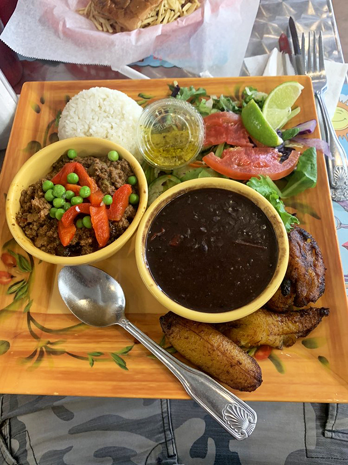 A plate that tells Miami's story. Black beans, picadillo, plantains, and rice &ndash; a cultural history lesson that happens to taste absolutely magnificent.
