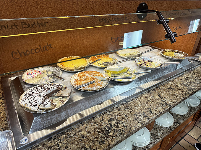 The pie selection at Mountain Gate is like a beauty pageant where every contestant deserves the crown. Diet plans come here to die happy deaths.