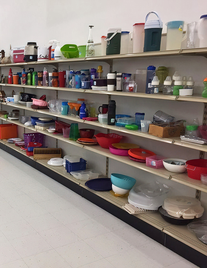 Kitchen containers galore! Like a plastic Tetris game waiting to happen, these storage solutions stand ready to organize someone's chaotic cupboards.