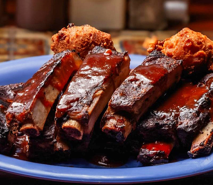 Fall-off-the-bone tender ribs showcase the smoky magic that happens when patience meets proper technique.