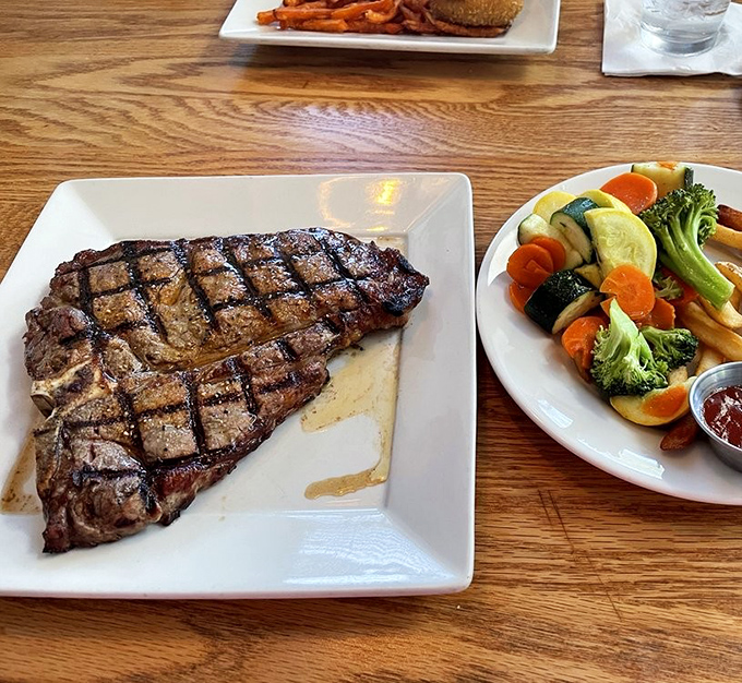 The grill marks on this steak aren't just decoration&mdash;they're the autograph of a chef who understands that simplicity and quality trump culinary gymnastics.