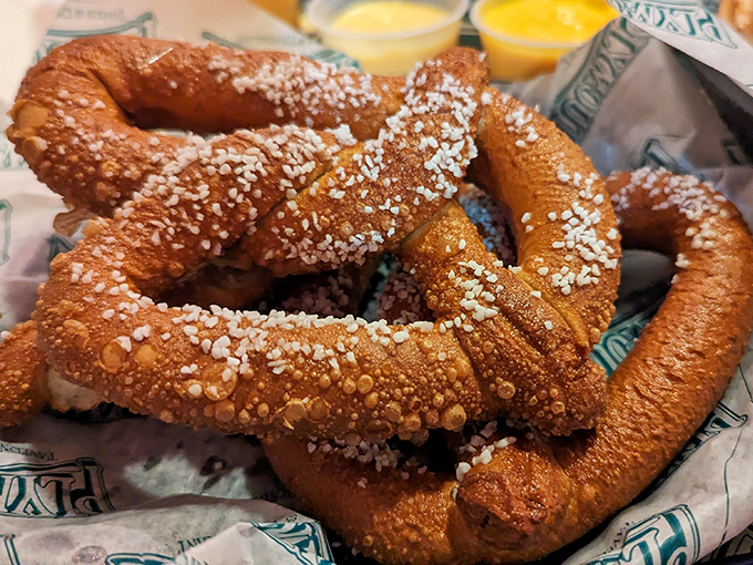 These golden pretzel rings with coarse salt prove that sometimes the best appetizers are delightfully simple classics.