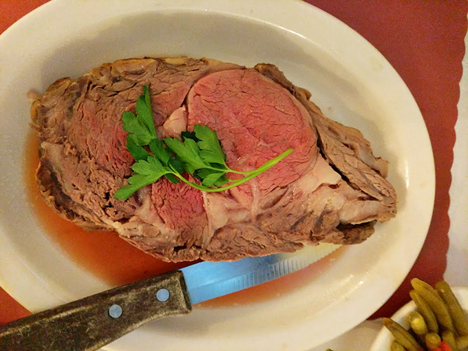 This prime rib could make a vegetarian seriously reconsider their life choices, served with all the ceremony it deserves.