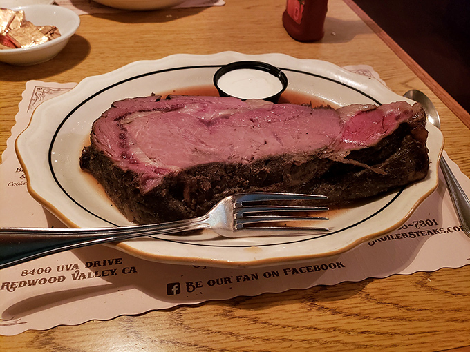 Prime rib so perfectly pink it could make a vegetarian question their life choices. Served with horseradish sauce that clears sinuses and opens hearts.
