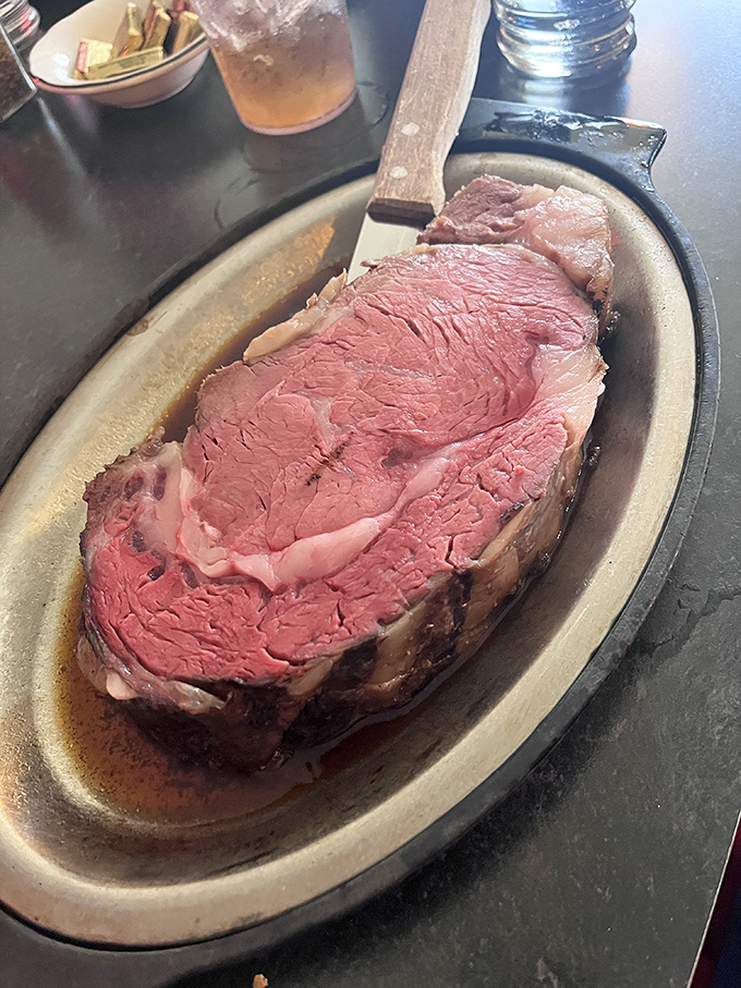 Prime rib so perfectly pink it should be hanging in an art gallery instead of sitting on your plate. Juicy, tender, and worth every mile of the drive.
