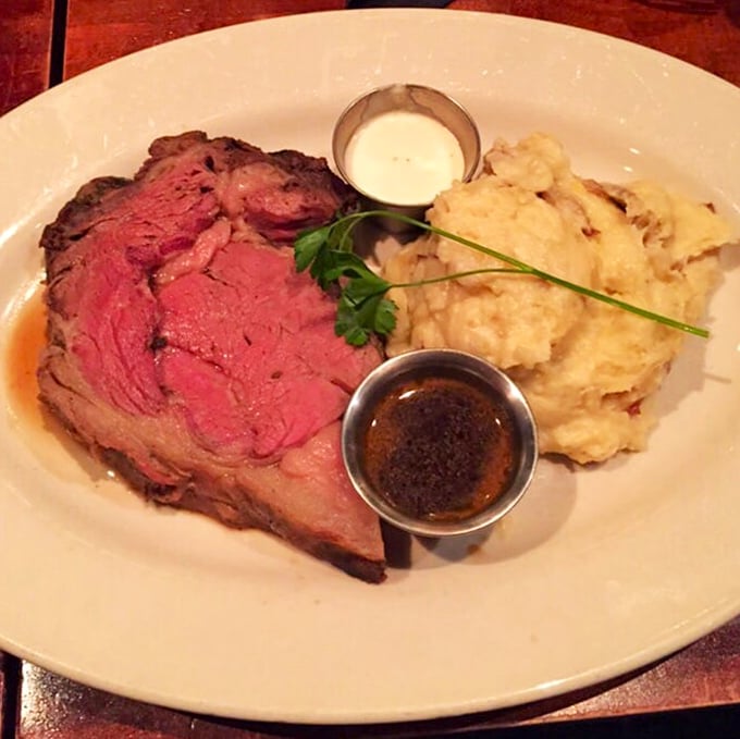 Prime rib that makes you want to write poetry&mdash;perfectly pink, impossibly tender, with mashed potatoes standing by for gravy duty.