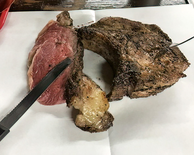 The prime rib and pork chop at Cooper's aren't just cuts of meat&mdash;they're edible monuments to Texas excess and perfection.