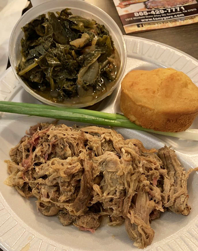 Pulled pork that's been introduced to smoke and spice, served with collard greens that grandma would approve of and cornbread that doesn't need butter (but deserves it anyway).