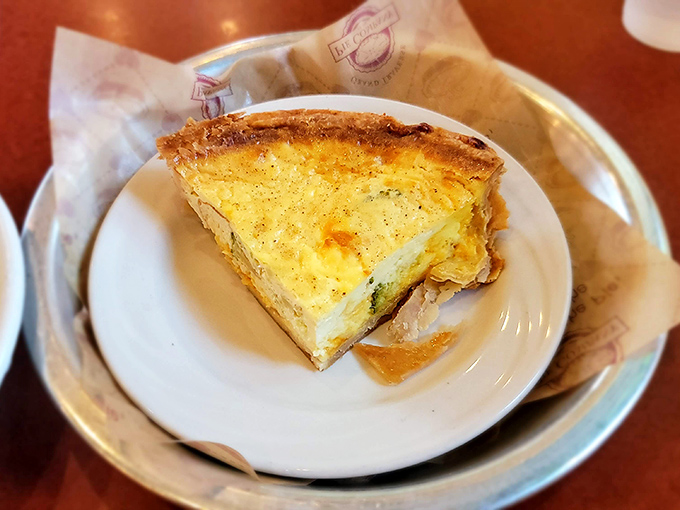 Quiche that would make a French chef weep with joy. That golden crust holds secrets only butter and time can create.