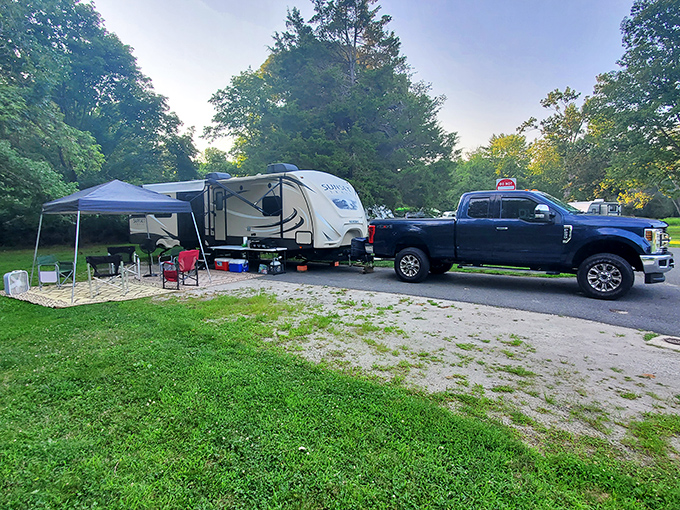 Glamping 2.0: Where your home-away-from-home comes with wheels and the backyard stretches for 1,790 acres. Room service courtesy of chipmunks.