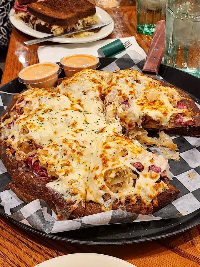 When someone asks "Can you improve on perfection?" McGarrey's answers with this gloriously cheesy Reuben pizza masterpiece.
