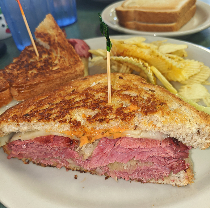 The Reuben that launched a thousand return visits. Perfectly grilled bread embracing a mountain of corned beef – a sandwich worth crossing town for.