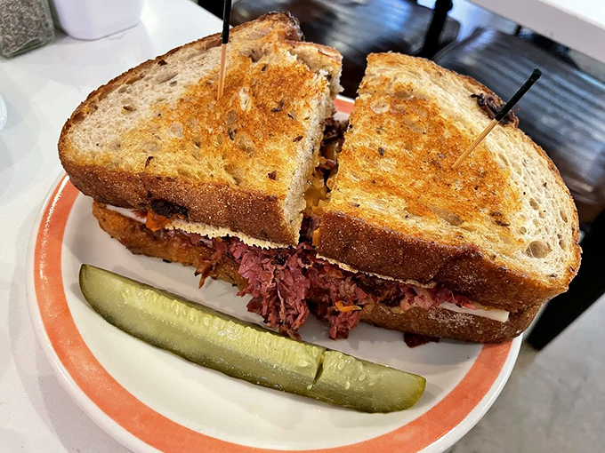 This Reuben sandwich isn't messing around. House pastrami and sauerkraut create the kind of harmony that makes symphony conductors jealous.