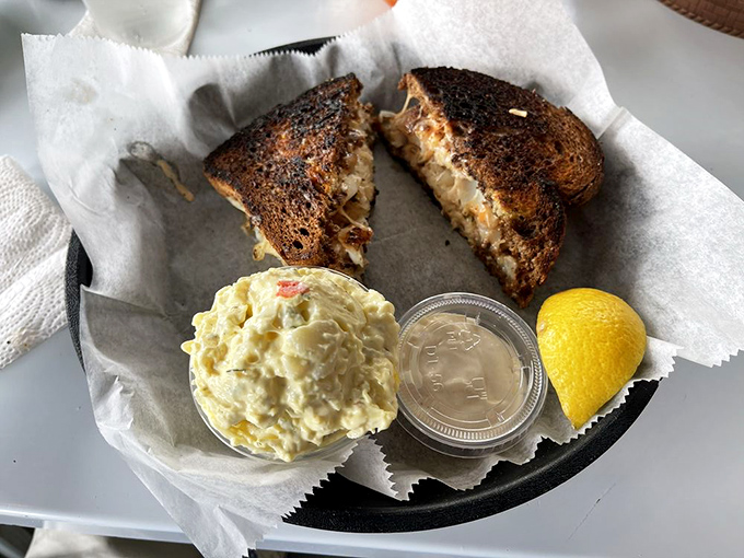 The grouper reuben: proof that sometimes the most unlikely combinations create the most beautiful relationships in life.