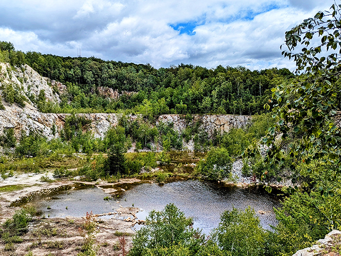 Former quarry turned nature's swimming pool—Mother Nature's renovation projects always increase property values in the neighborhood.