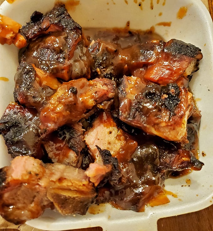 These rib tips aren't just meat—they're little nuggets of smoky paradise, each bite a perfect marriage of bark, tenderness, and soul.