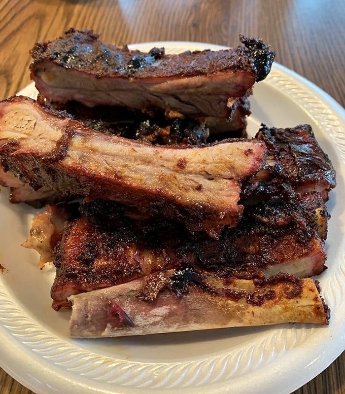 Those ribs have the kind of char that barbecue dreams are made of &ndash; absolutely magnificent.