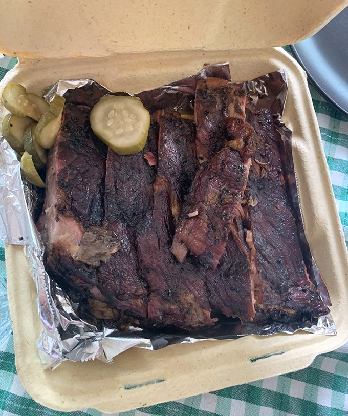 Those ribs have the kind of char that makes vegetarians reconsider their life choices, at least temporarily.