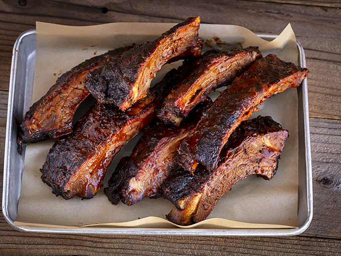 These ribs have the kind of bark that doesn't bite&mdash;unless you count the explosion of flavor. Carnivore candy at its finest.