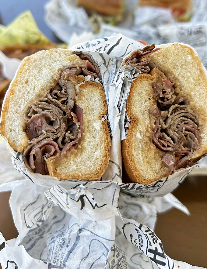 The roast beef sandwich doesn't just sit there looking pretty&mdash;it demands to be devoured, with each slice promising a tender, flavorful journey.